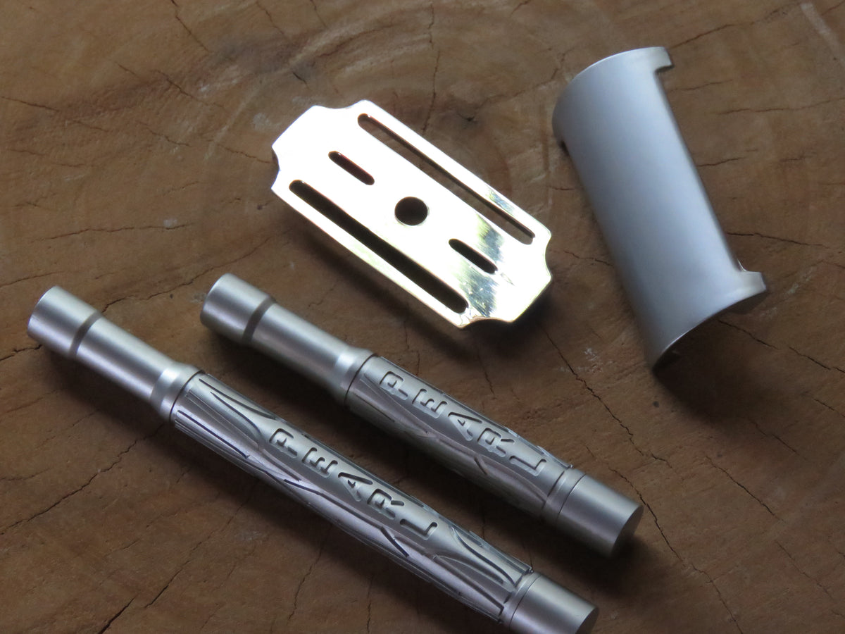 Pearl K2 3-piece dual handle safety razor. – Bundubeard