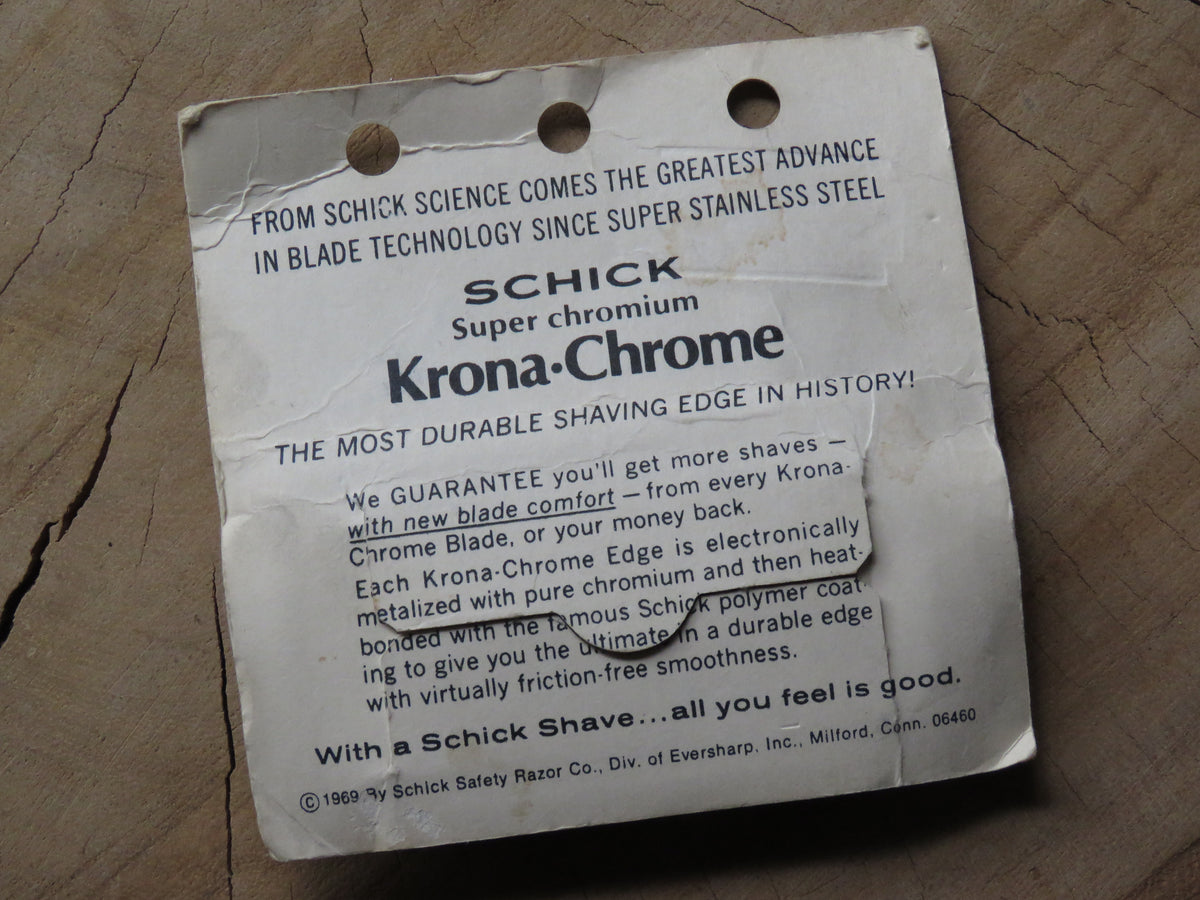 Schick super chromium double edged razor blade in original dispenser ...