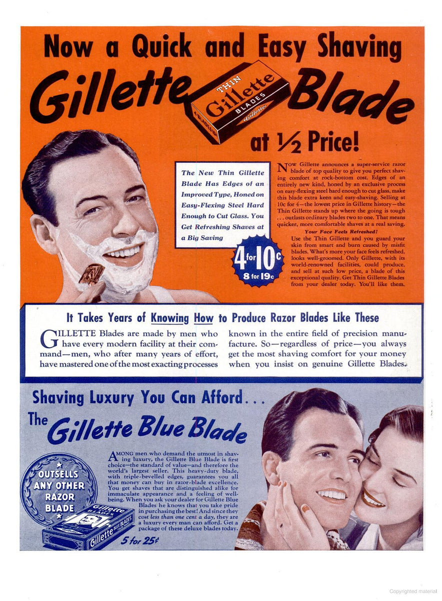 Gillette vintage razor blades 'Thin blades' 10 pack – Bundubeard